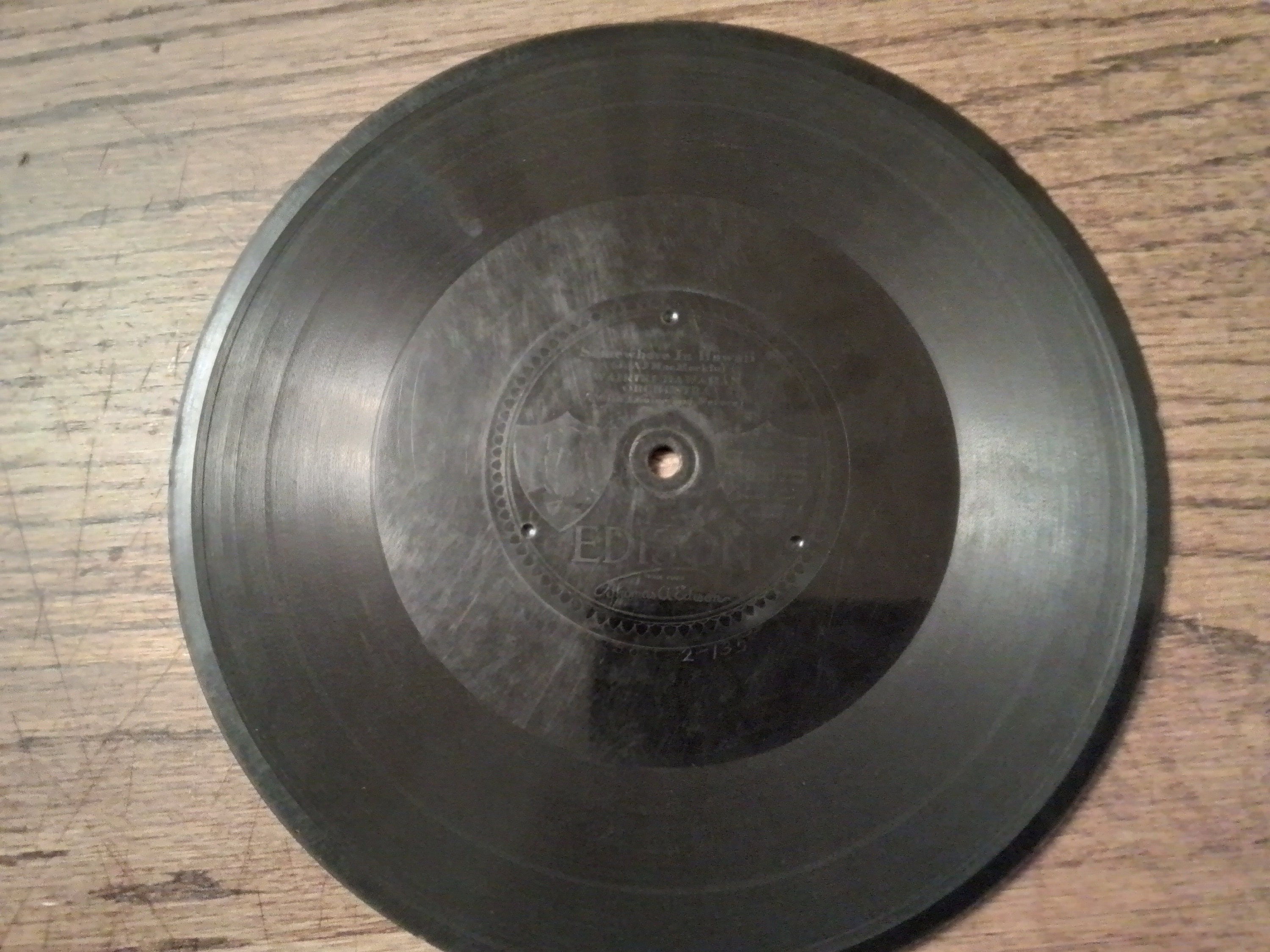 Vintage Thomas Edison Thick Record From Early 1900's Somewhere in ...