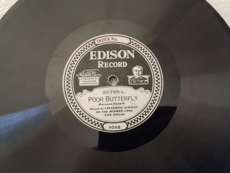 Vintage Thomas Edison Thick Record From Early 1900's. Poor Butterfly ...