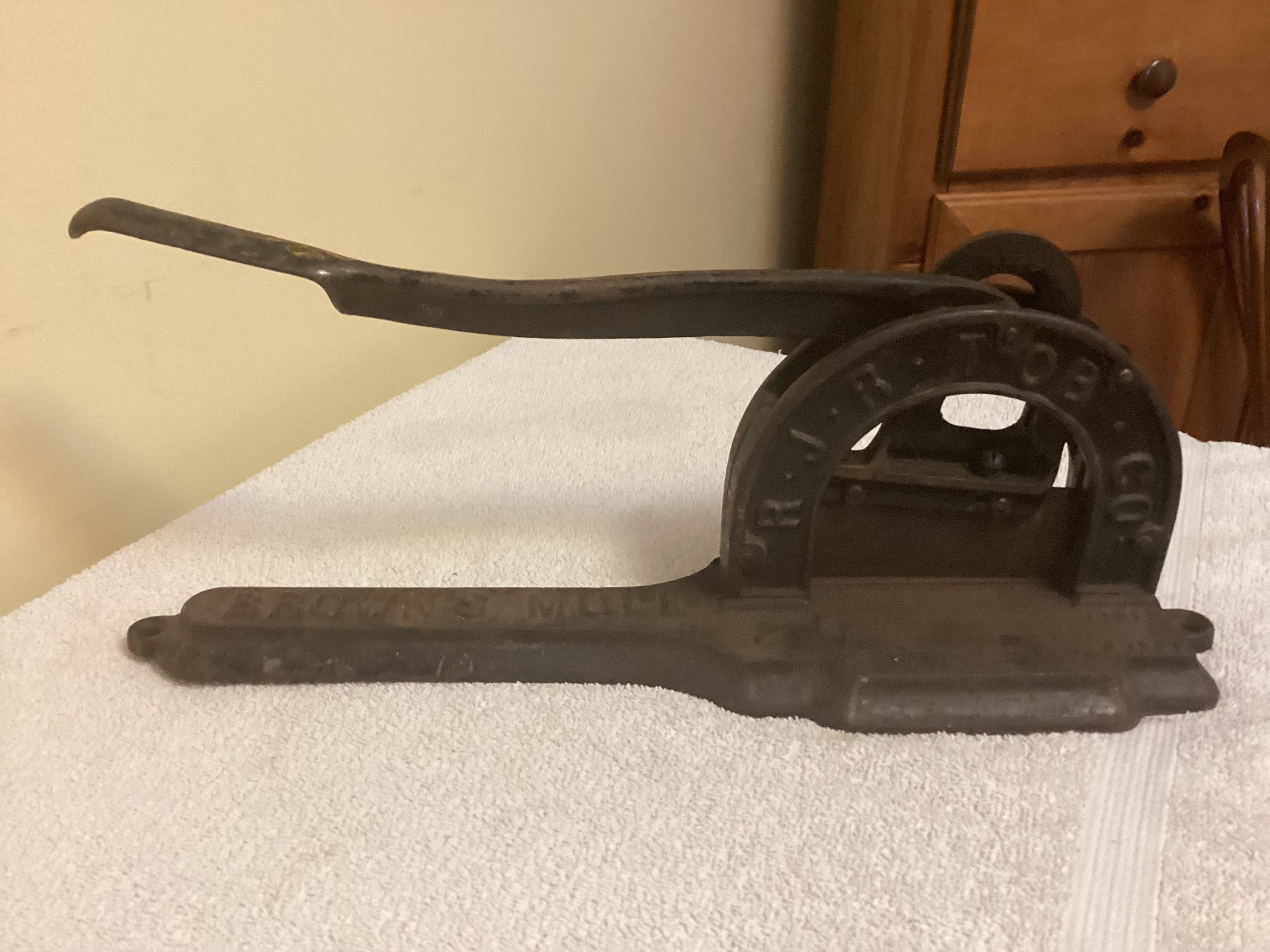 Antique Cast Iron Brown’s Mule Tobacco Cutter R.J.R. T.O.B. Co. Made by ...