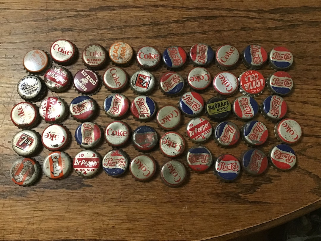 Vintage Assorted Soda Bottle Caps With Cork. - Etsy
