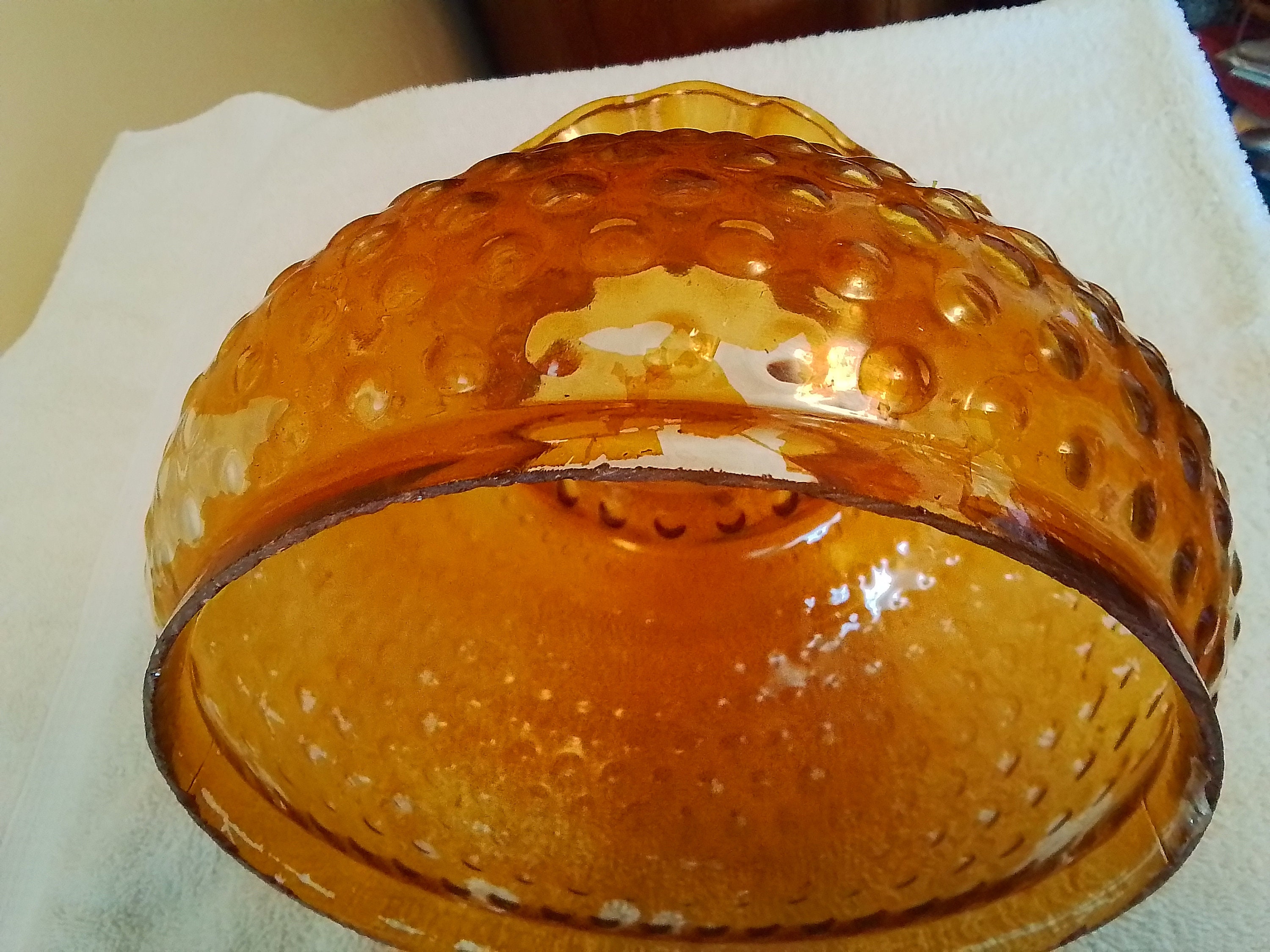 Vintage Amber Light Globe in the Hobnail Pattern - Etsy