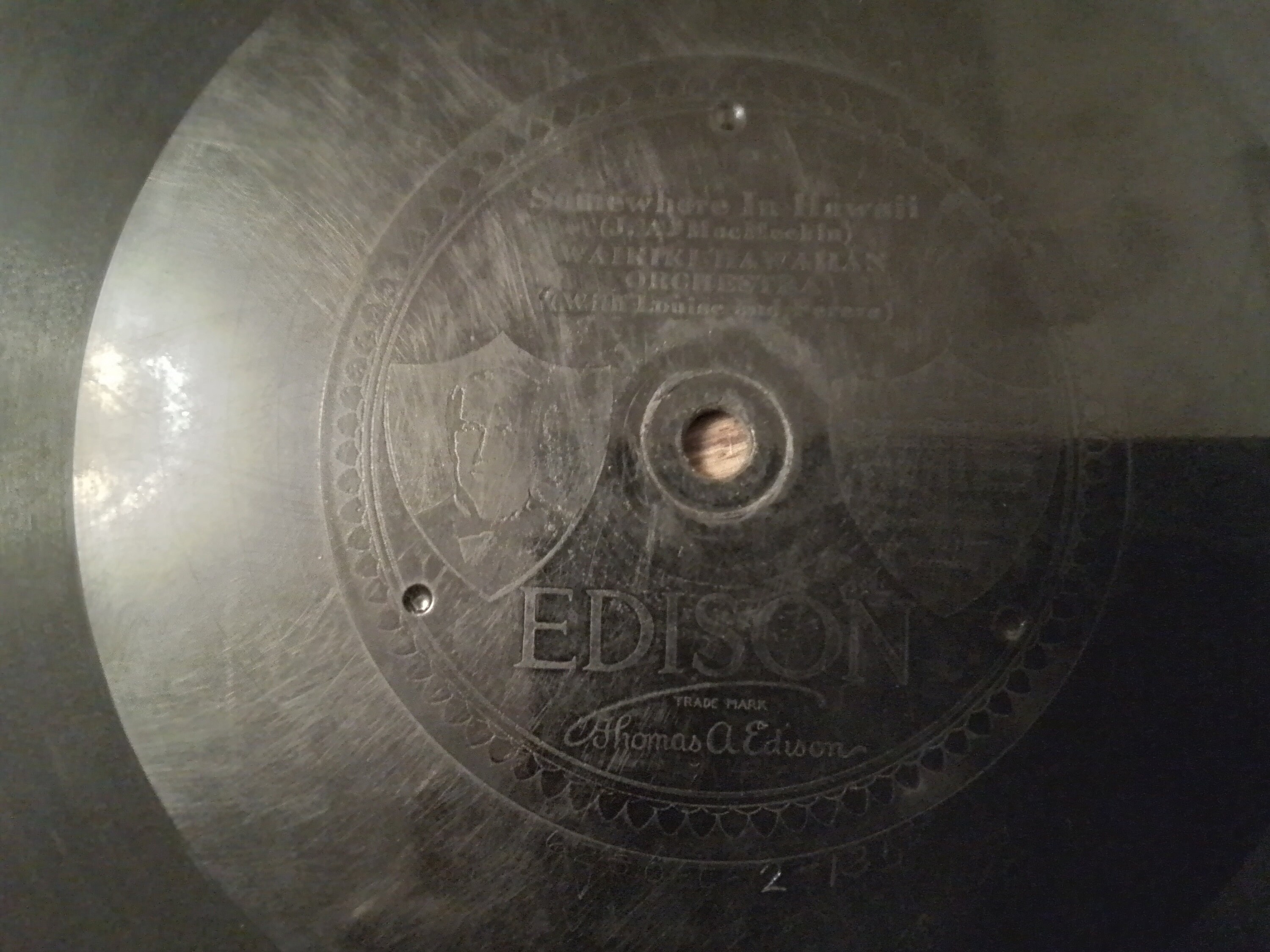 Vintage Thomas Edison Thick Record From Early 1900's Somewhere in ...