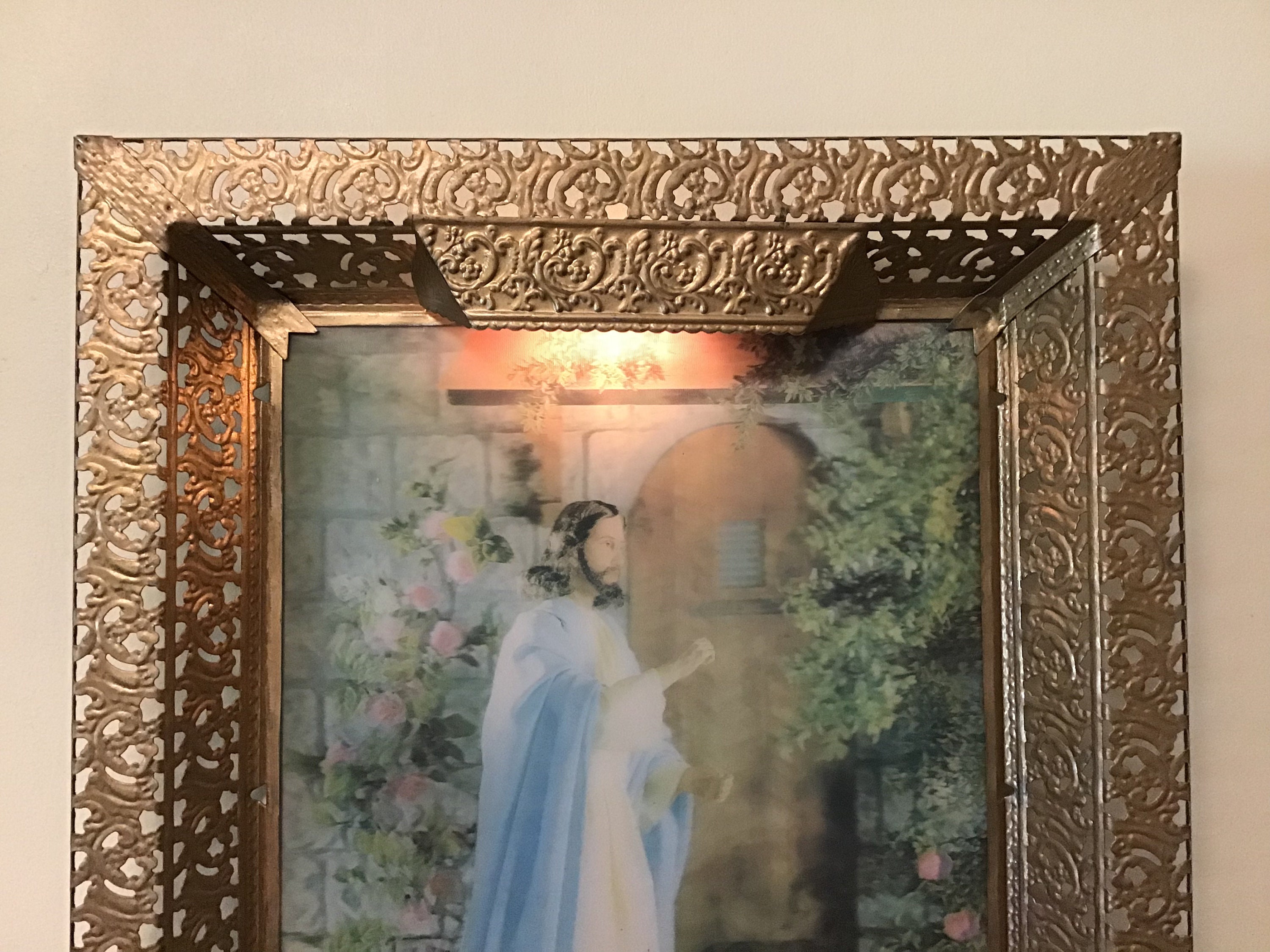 Vintage 3D Picture of Jesus Standing at a Door Knocking. - Etsy