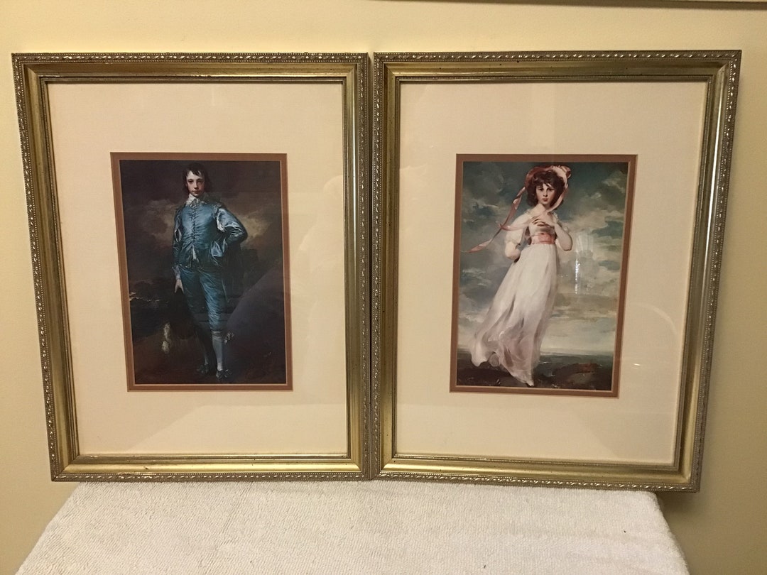 Vintage Prints of Blue Boy and Pinky in Gold Frame - Etsy