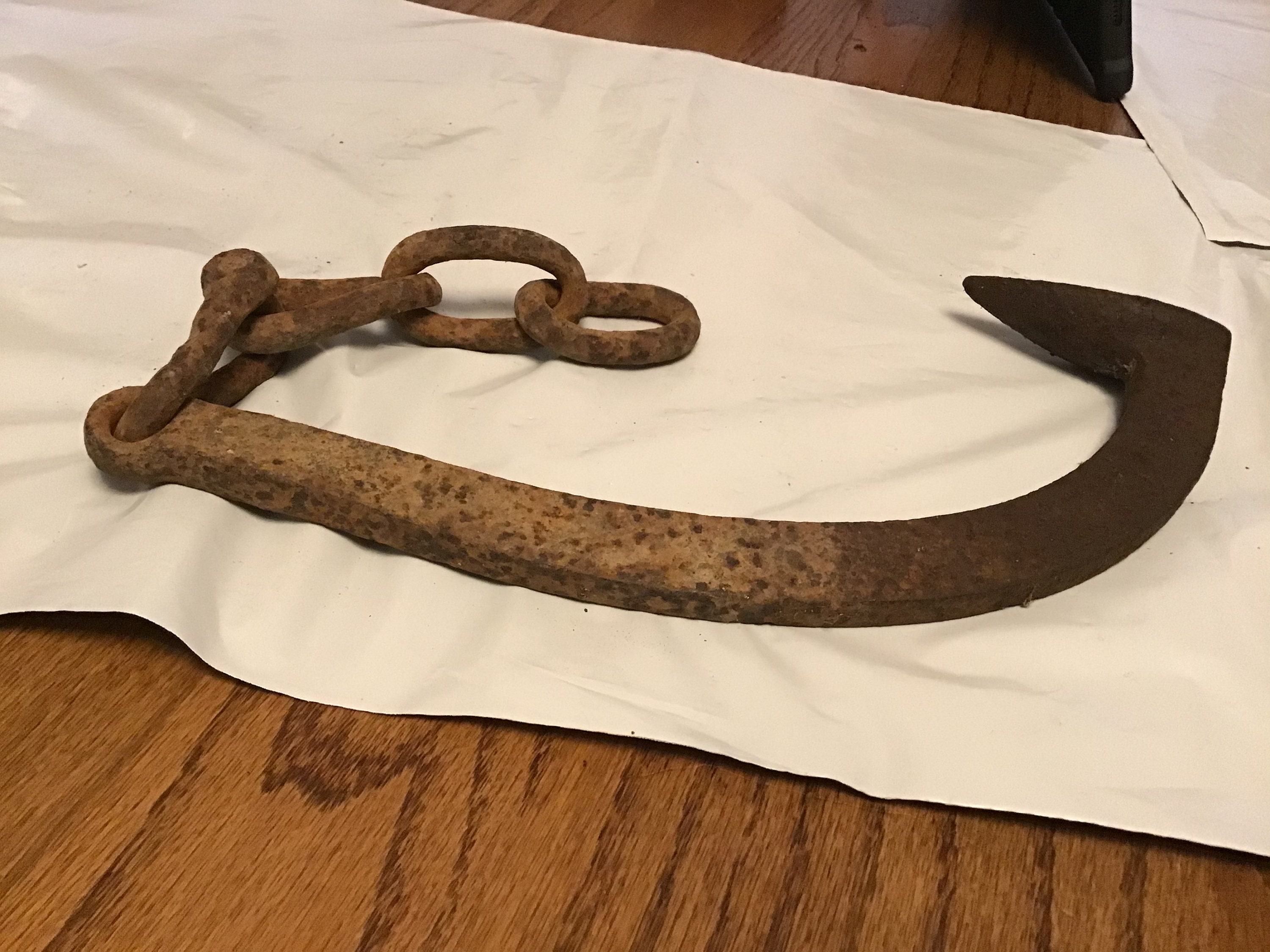 Old Vintage Cast Iron Blacksmith Made Logging Hook With Short Chain ...