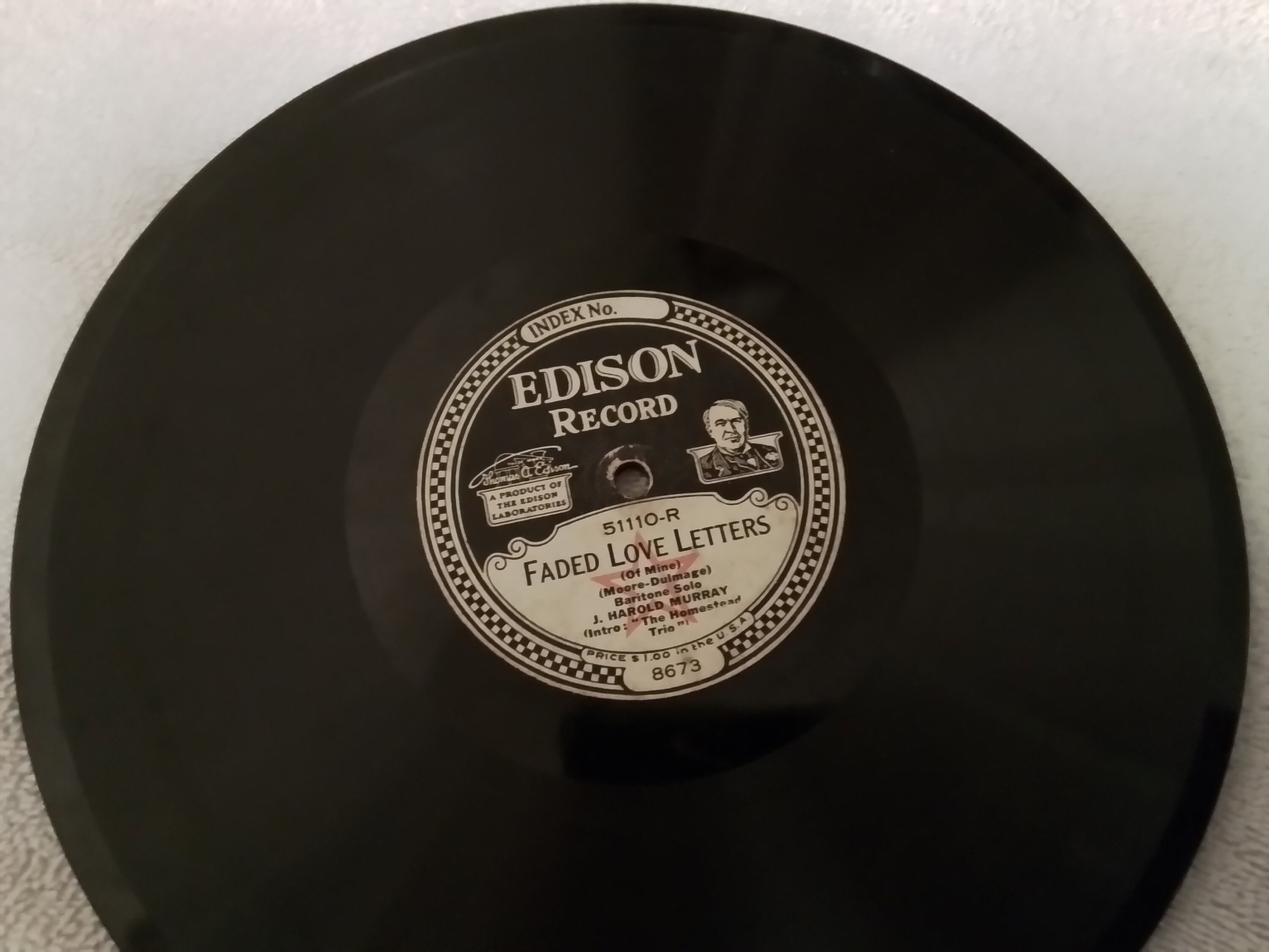 Vintage Thomas Edison Thick Record From Early 1900's I'll Take You Home ...