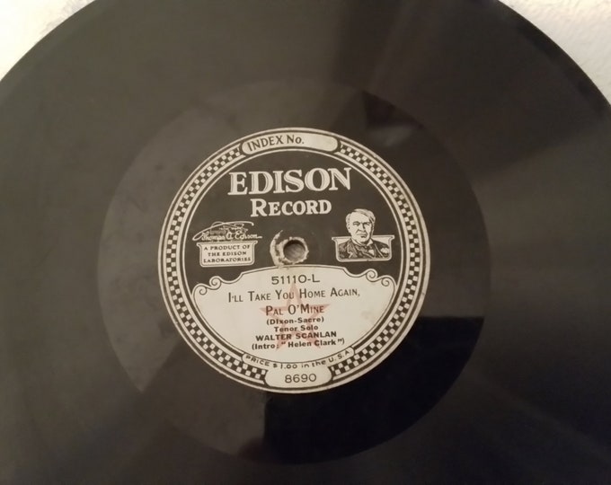 Vintage Thomas Edison Thick Record From Early 1900's I'll Take You Home ...