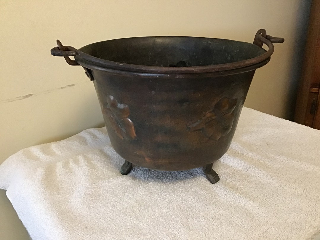 Large Copper Planter/pot With Handle. - Etsy