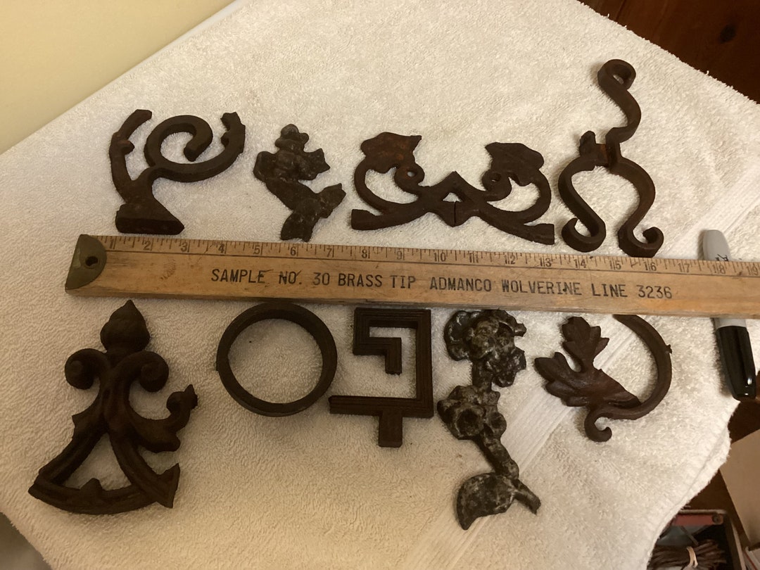 Lot of 9 Assorted Designs and Sizes of Cast Iron Decor Pieces ...