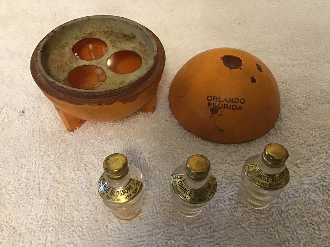 Vintage Orange Blossom Perfume in a Round Orange Container Stamped ...