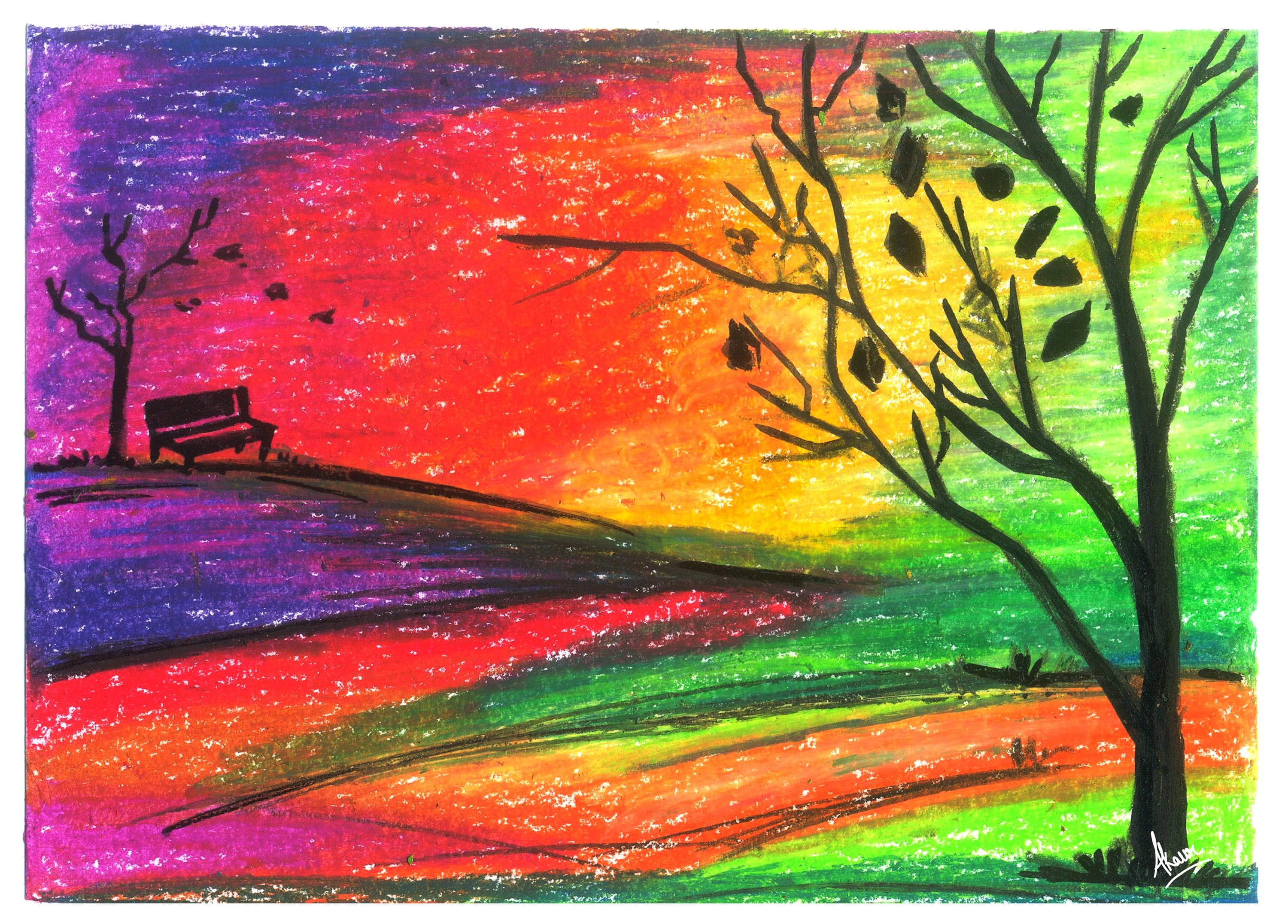 Beautiful Oil Pastel Painting - Etsy