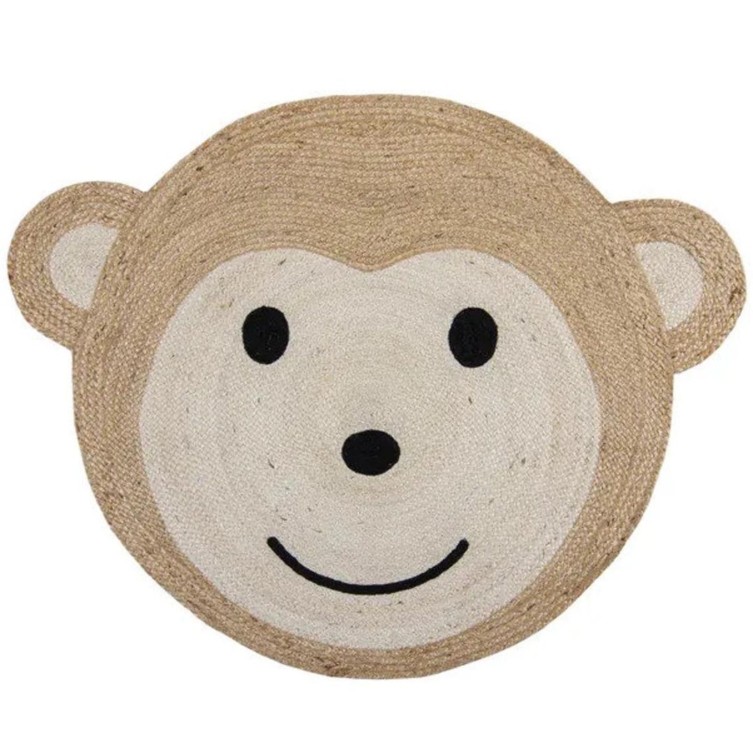 Hand Woven Jute Monkey Rug: Kids Playroom Decor - Etsy
