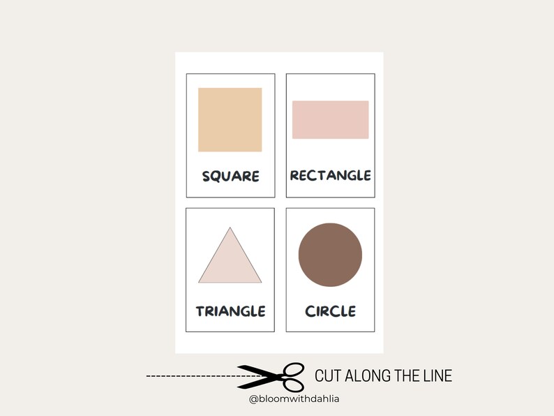 Printable Shapes Flashcards Set for Kids Educational Learning Cards ...