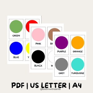 Printable Color Flashcards Set for Kids Educational Learning Cards ...