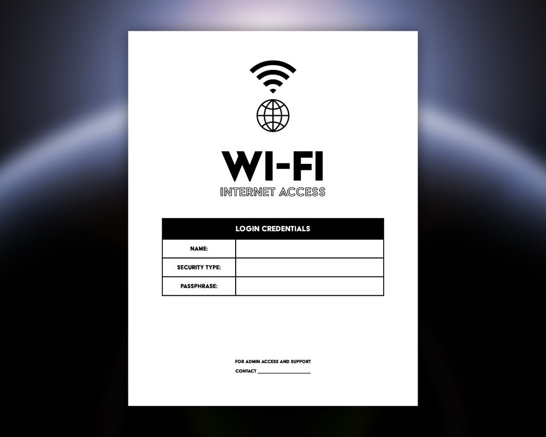 Wi-fi Access Sign Template in PDF & Macos Pages for Your - Etsy