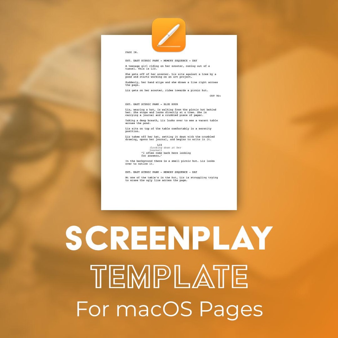 Screenplay Template Bundle for Macos Pages | Movie Script Writing Tool ...