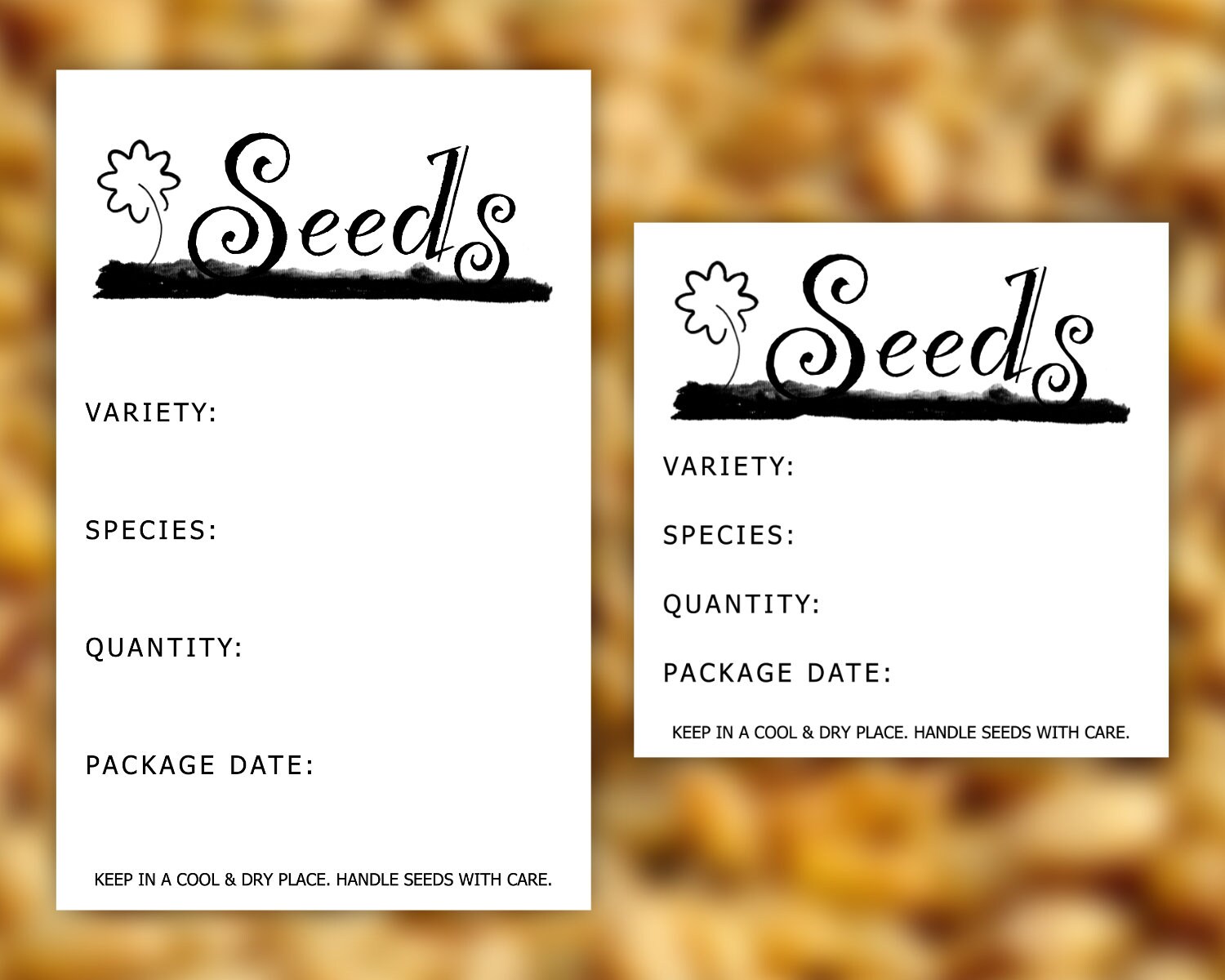 PDF Print Ready Seed Label Templates for Saving Seeds From Your Garden ...