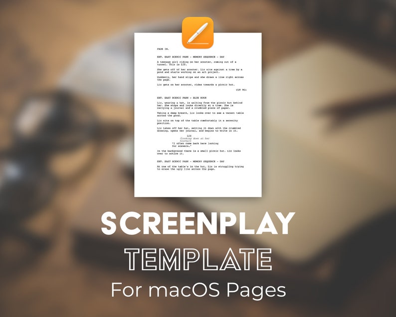 Screenplay Template for Macos Pages | Easy and Affordable Template - Alternative to Script ...