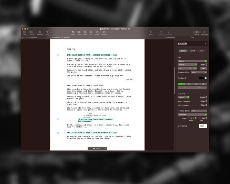 Screenplay Template for Macos Pages | Easy and Affordable Template ...