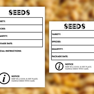 PDF Print Ready Seed Label Templates for Saving Seeds From Your Garden ...