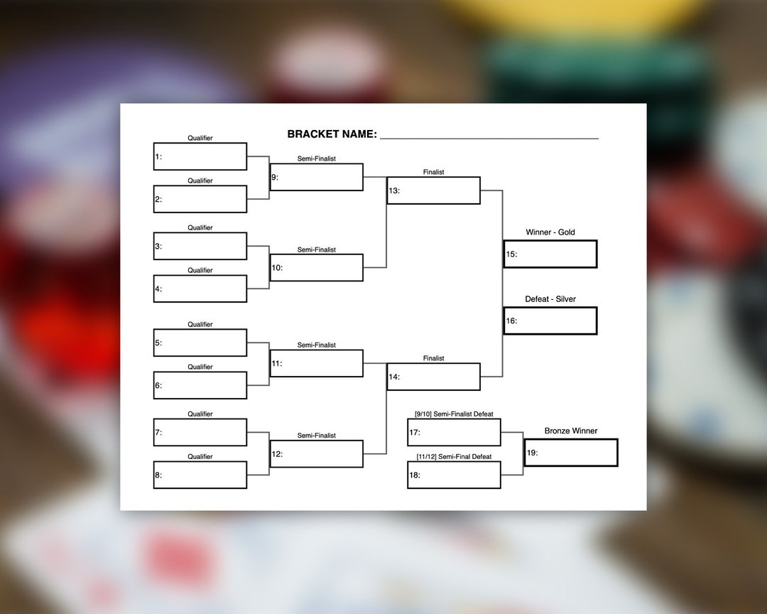 Competition Brackets for 8 or 12 Teams - Print Ready Template in PDF ...
