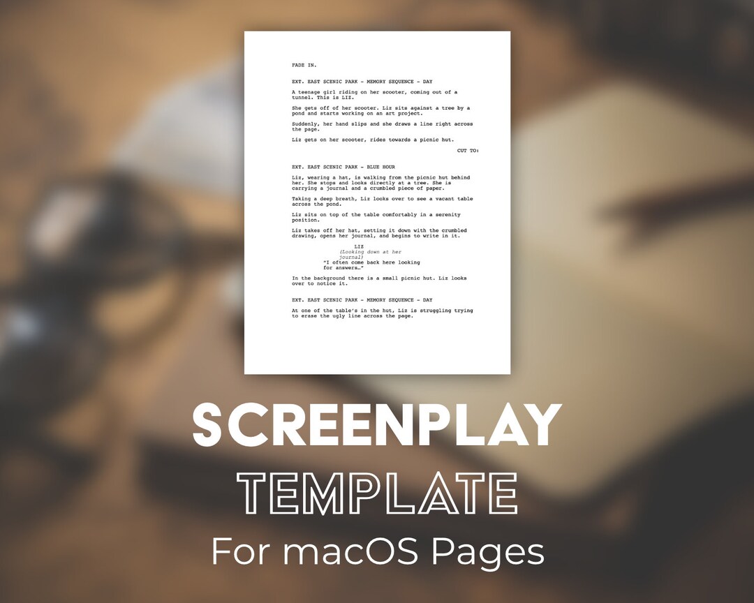 Screenplay Template for Macos Pages Easy and Affordable - Etsy