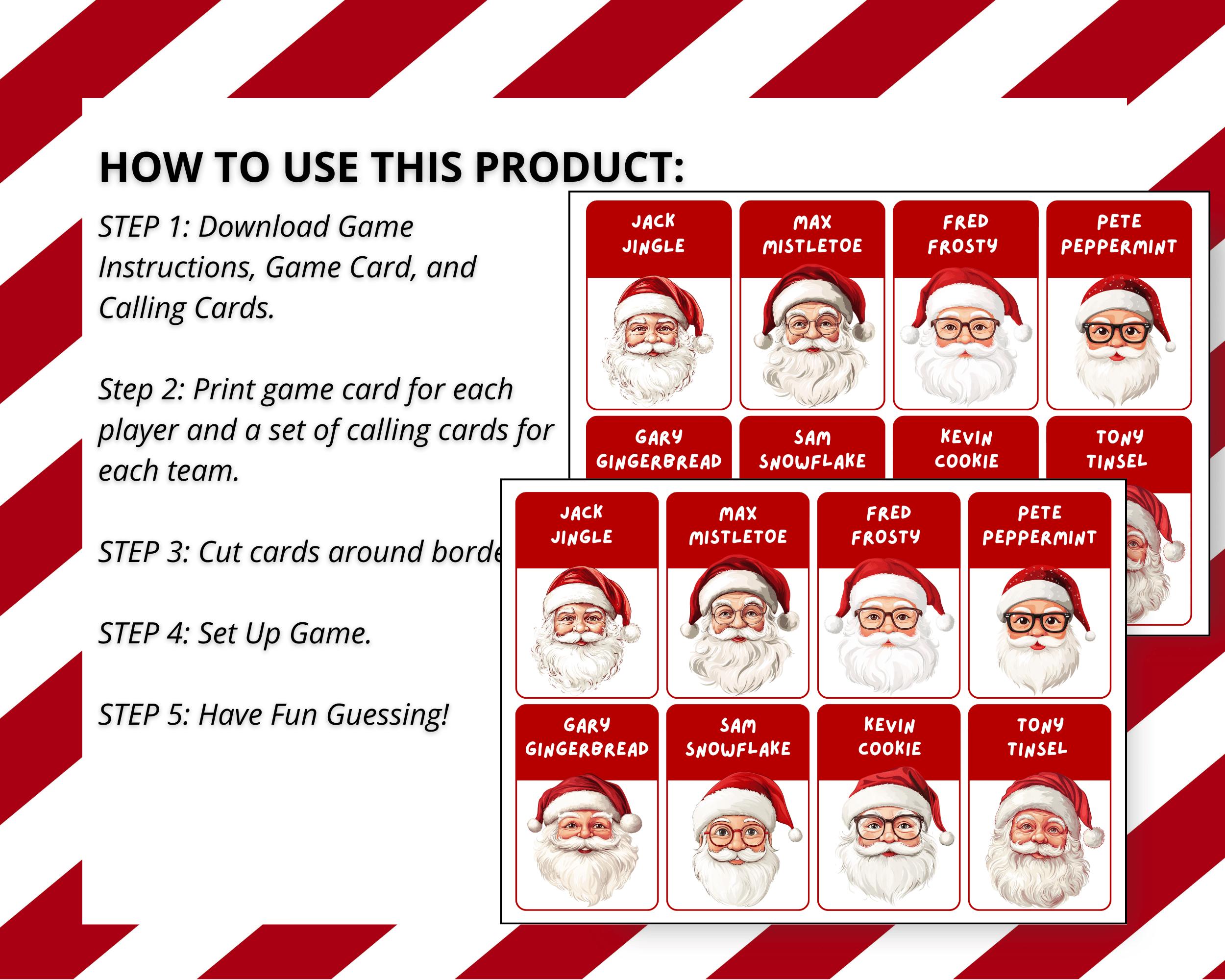 Who Am I, Guess Who, Santa Guessing Game, Santa Game, Christmas, Winter ...