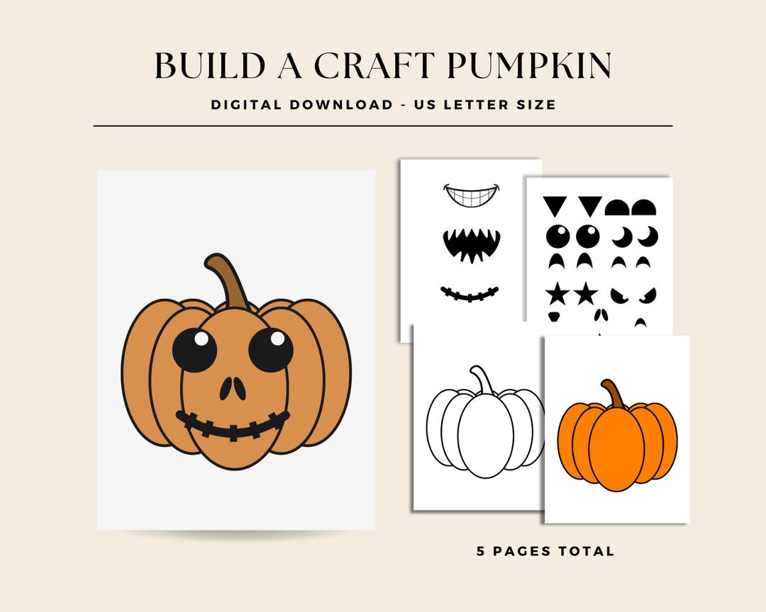 Build a Craft Pumpkin, Build Pumpkin, Pumpkin Cut and Paste, Halloween ...