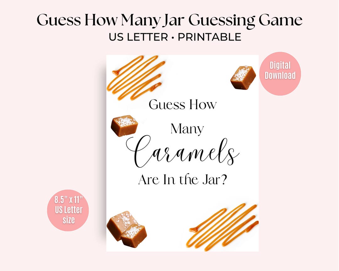 Guess How Many Game, Guessing Cards, Wedding Bridal Shower, Birthday or ...