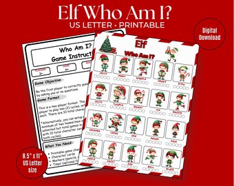 Who Am I, Guess Who, Santa Guessing Game, Santa Game, Christmas, Winter ...