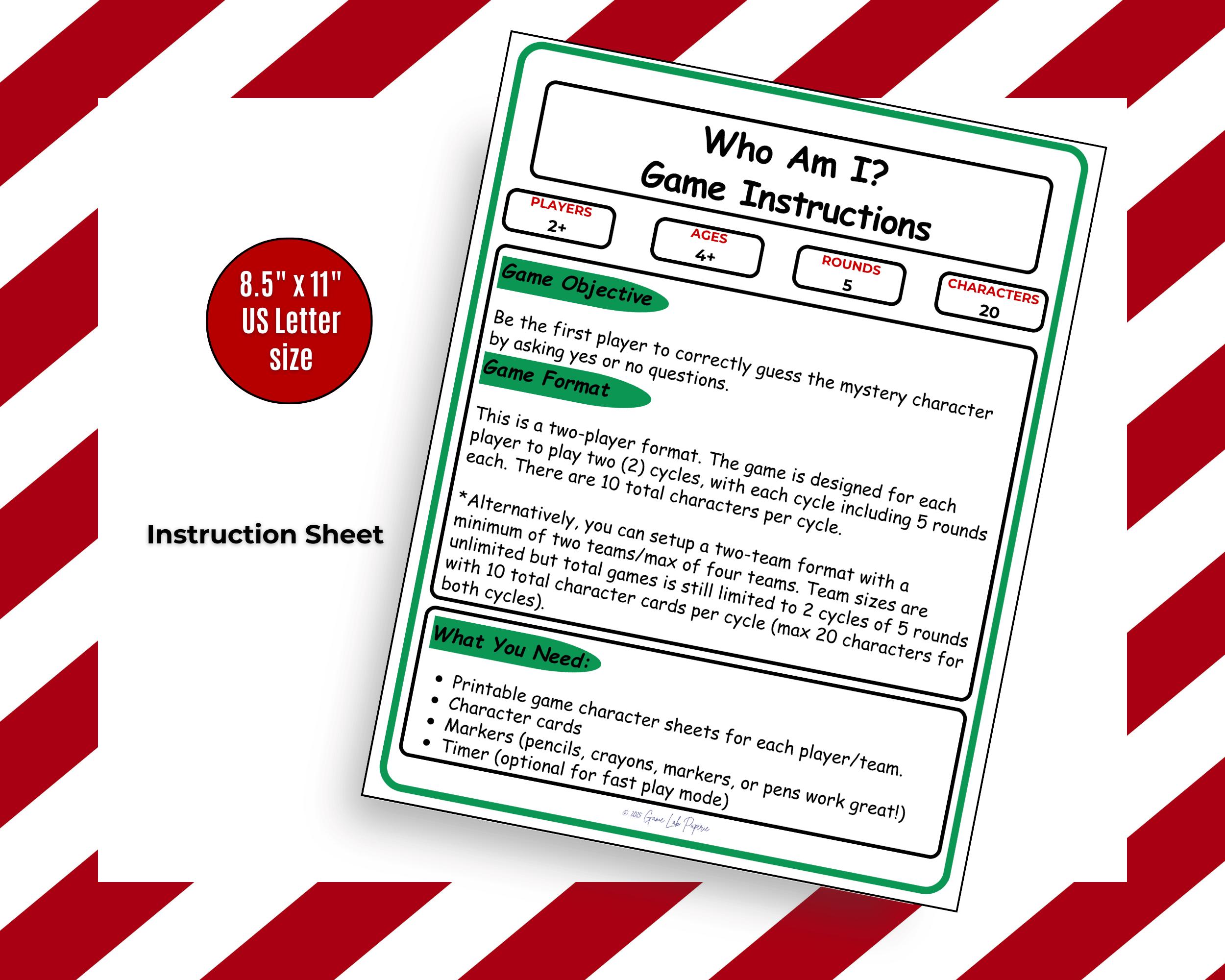 Who Am I, Guess Who, Gingerbread Guessing Game, Christmas, Winter Game ...