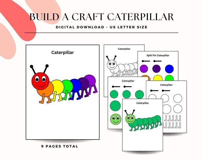 Caterpillar Craft Template for Kids, Build a Caterpillar Craft ...