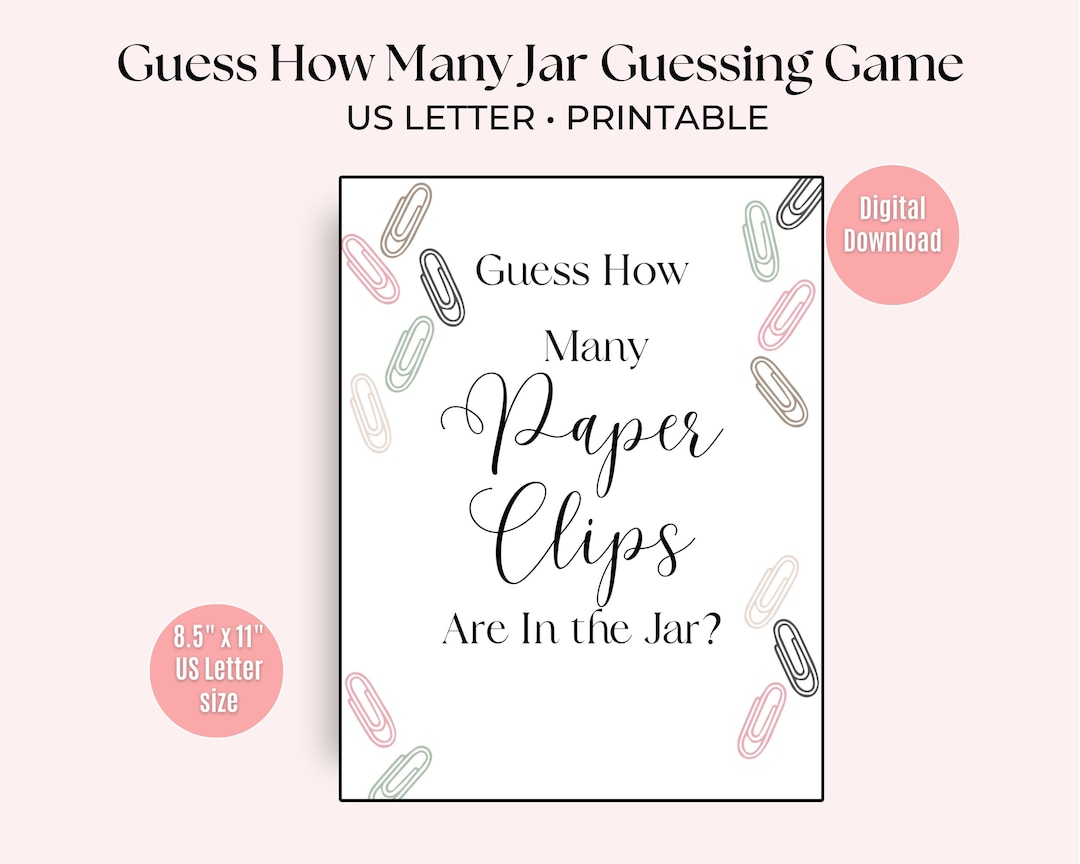 Guess How Many, Guessing Cards, Wedding Bridal Shower, Birthday ...