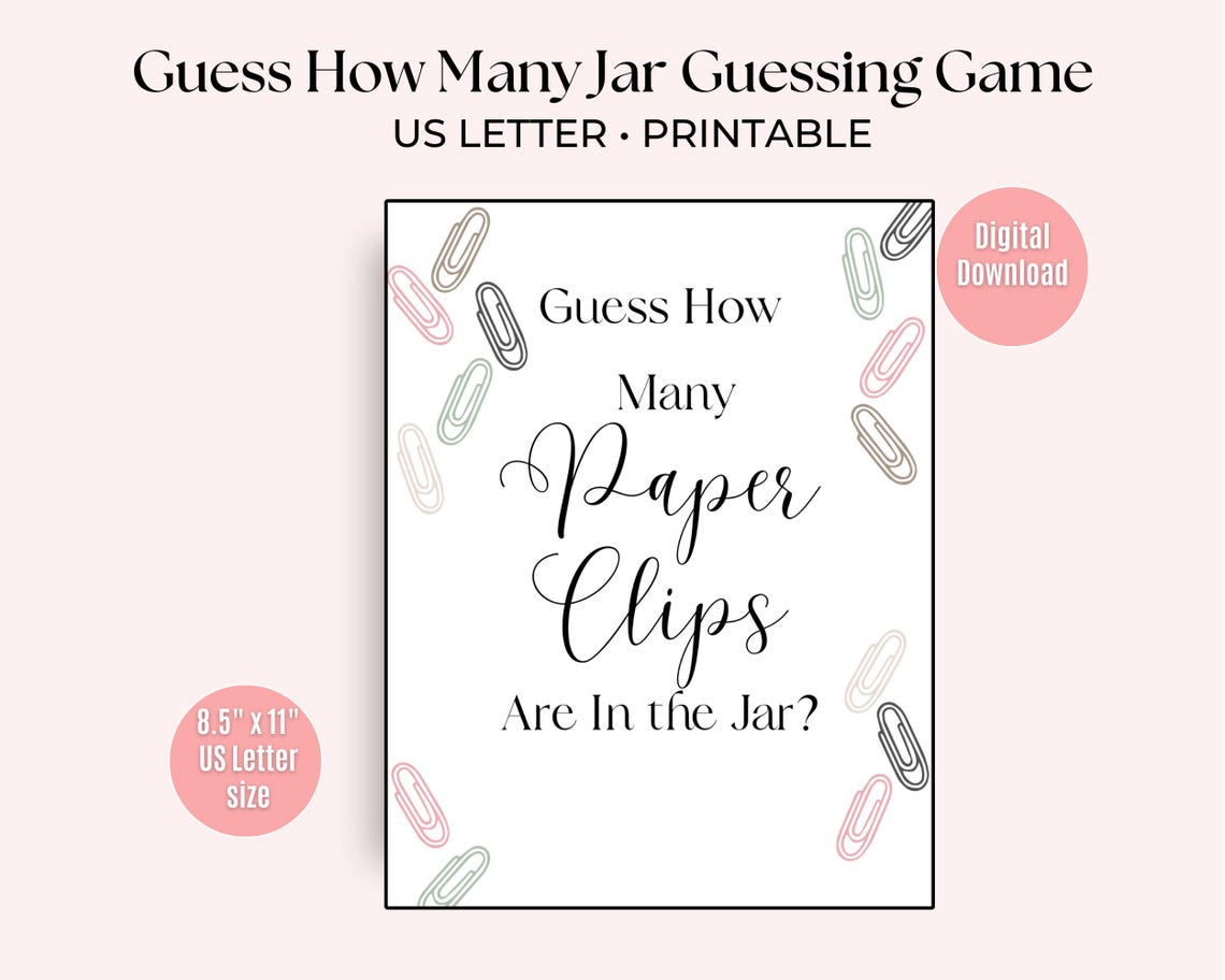 Guess How Many, Guessing Cards, Wedding Bridal Shower, Birthday ...