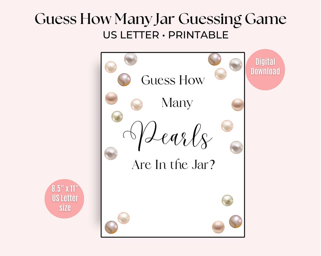 Guess How Many Game, Guessing Cards, Wedding Bridal Shower, Birthday or ...