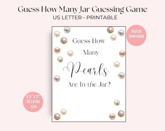 Guess How Many Game, Guessing Cards, Wedding Bridal Shower, Birthday or ...