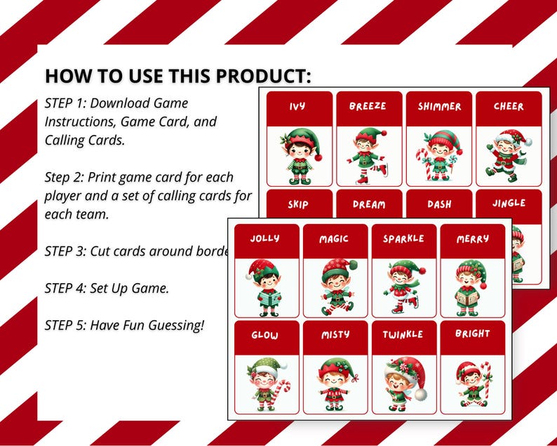 Who Am I, Guess Who, Elf Guessing Game, Christmas, Winter Game, Kid ...