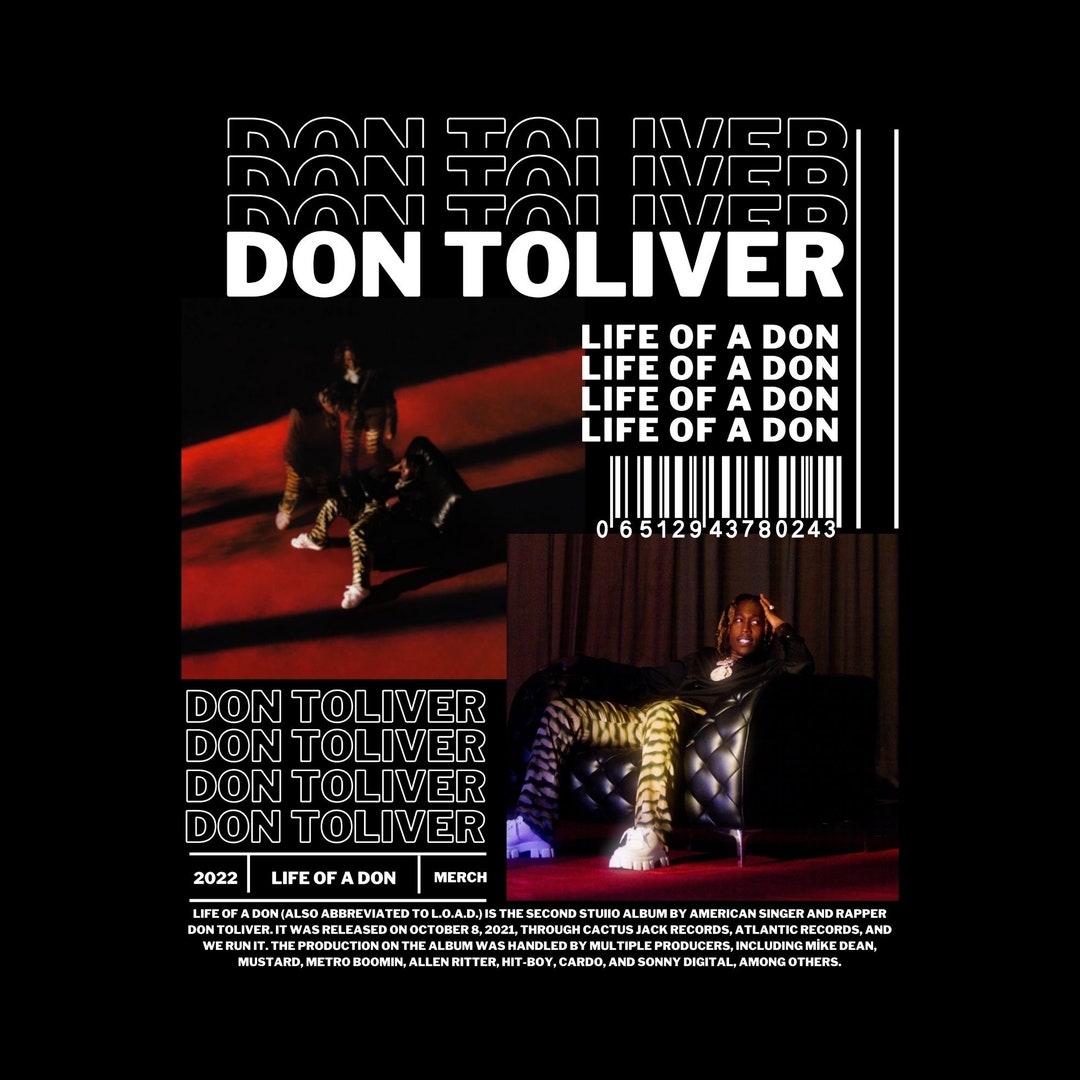 DON TOLIVER T Shirt Design. PNG Digital 4500x5100 Px. Rapper - Etsy