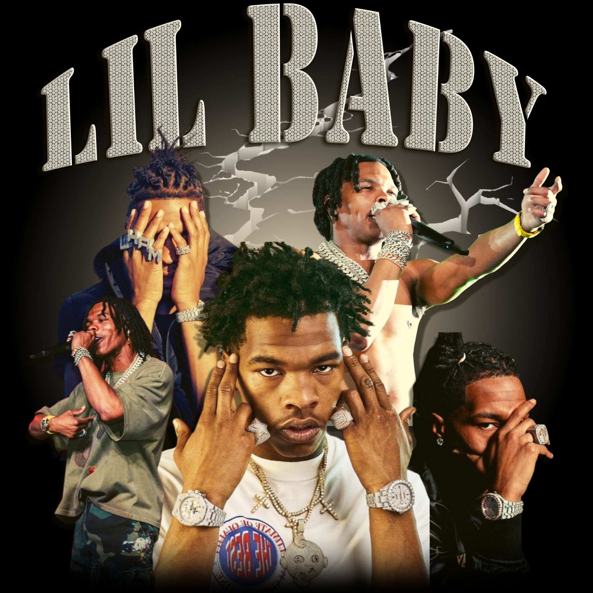 LIL BABY T Shirt Design. PNG Digital 4500x5100 Px. Rap, Rapper, Hiphop ...