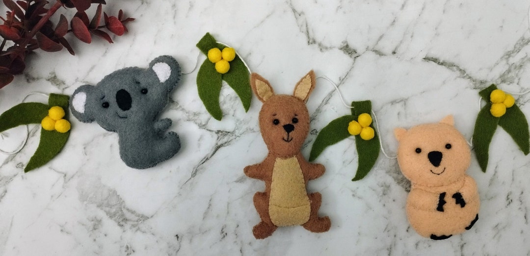 Felt Australian Animals , Australian Animals Bunting, Cot Decoration ...