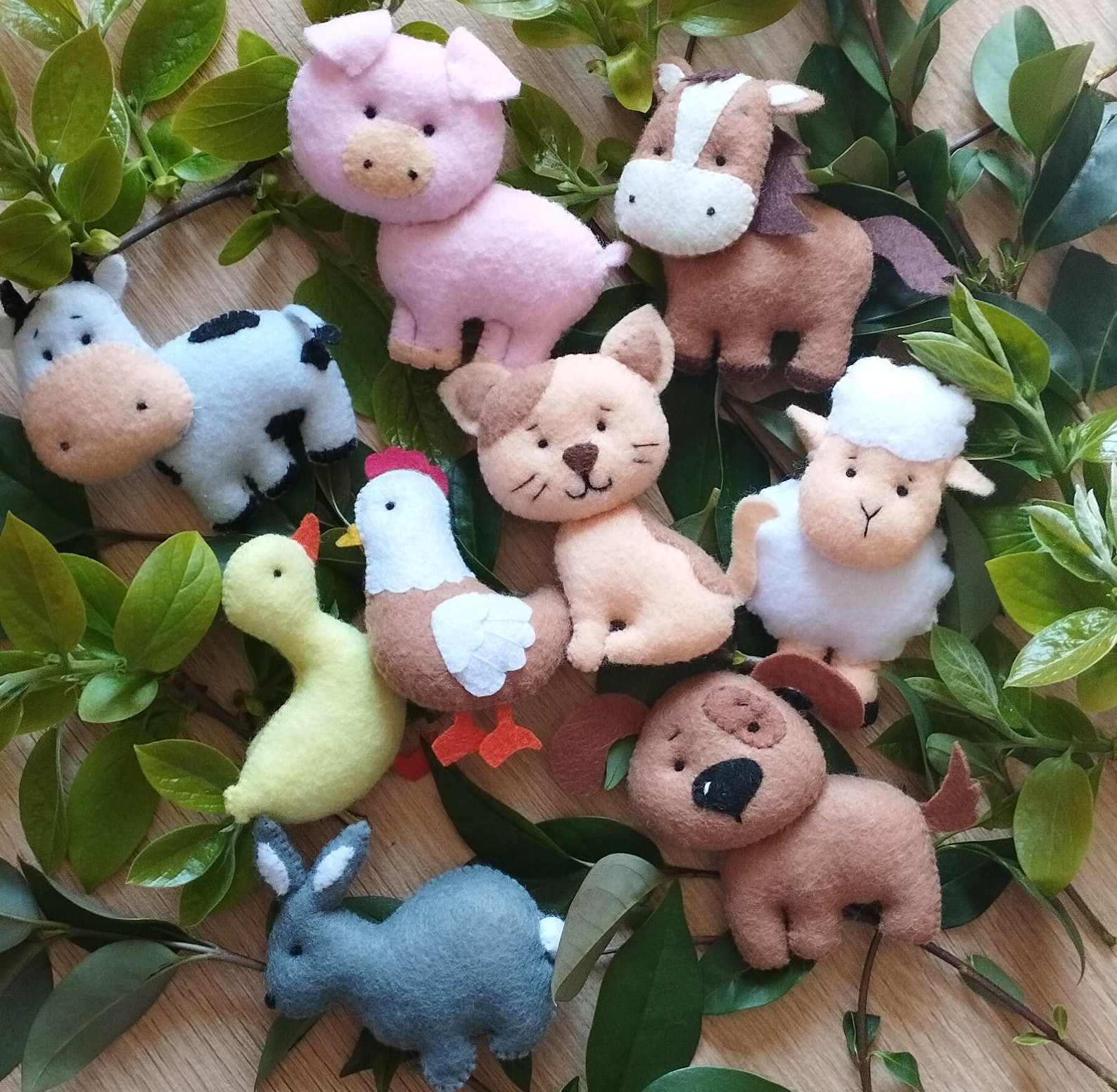 Set of Farm Animals, Felt Animals, Room Decor , Playroom Decor, Gift ...