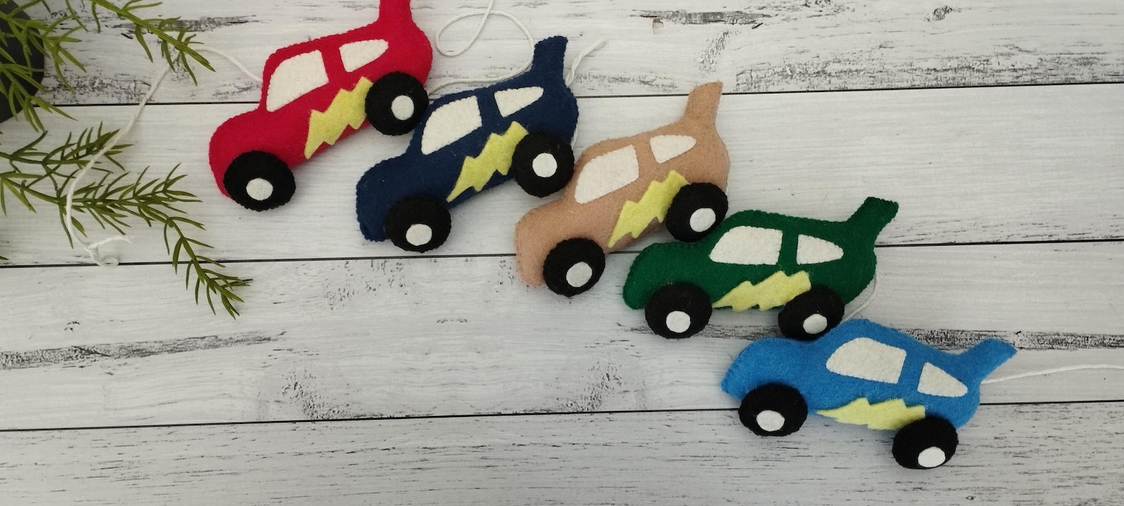 Felt Racing Car Garland, Boys Room Decor, Play Room Decor, Birthday ...