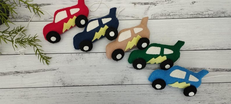Felt Racing Car Garland, Boys Room Decor, Play Room Decor, Birthday ...