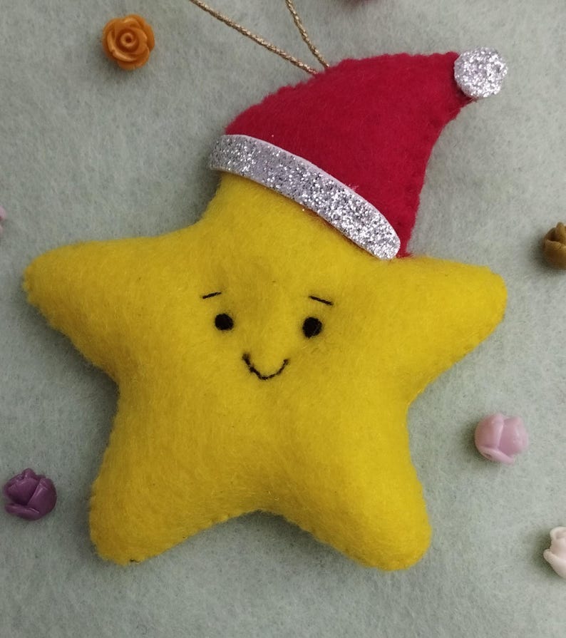 Felt Star Christmas Ornament, Tree Decorations, Christmas Ornament ...