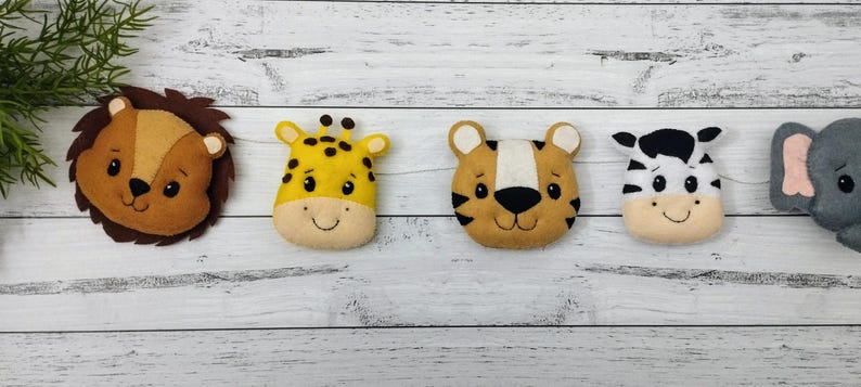 Felt Jungle Animals Garland, Wild Animals Birthday Bunting, Play Room ...