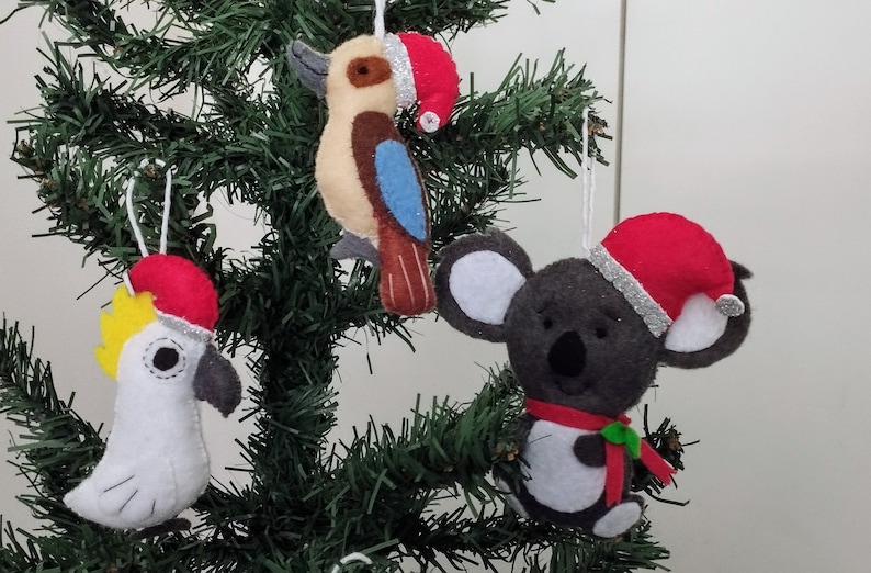 Australian Animals Christmas Decorations, Tree Ornaments, Felt Animals ...