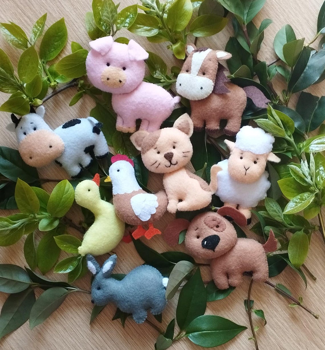 Set of Farm Animals, Felt Animals, Room Decor , Playroom Decor, Gift ...