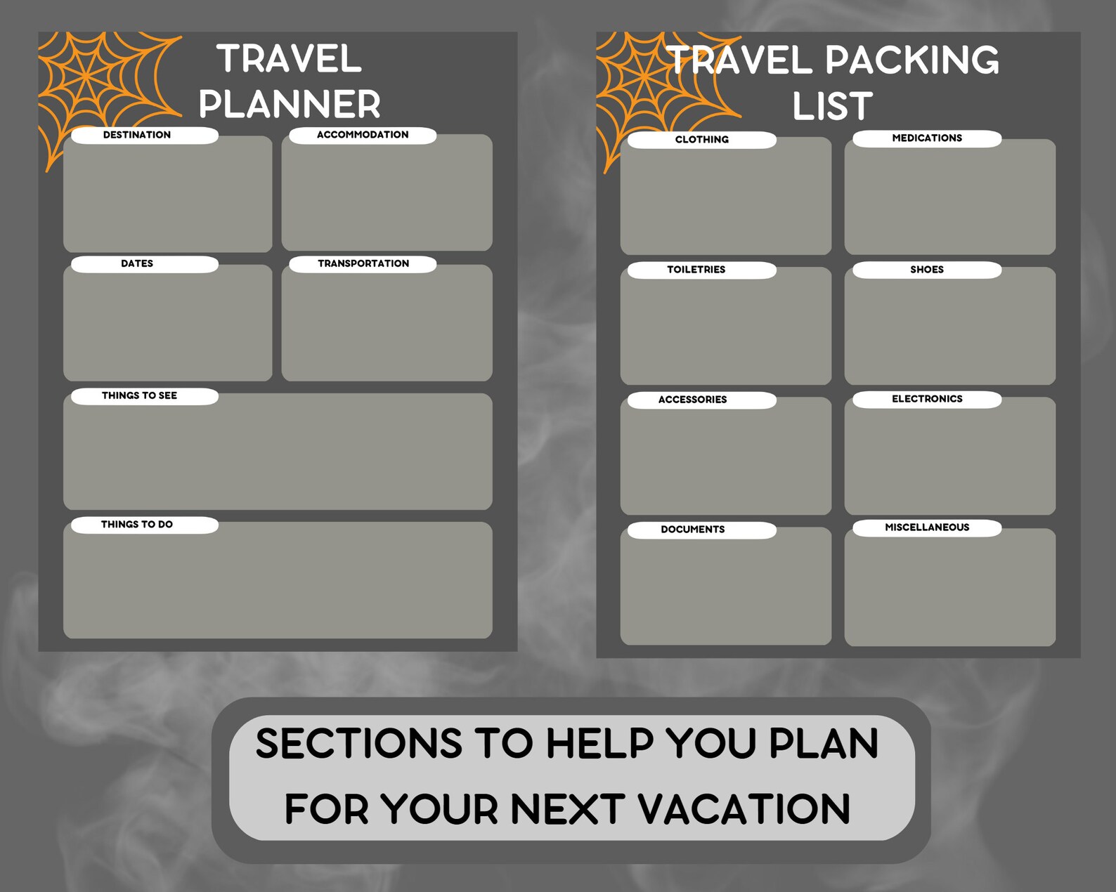 Spooky Full Planner | Day, Week, Month, Year Planner | Shopping ...