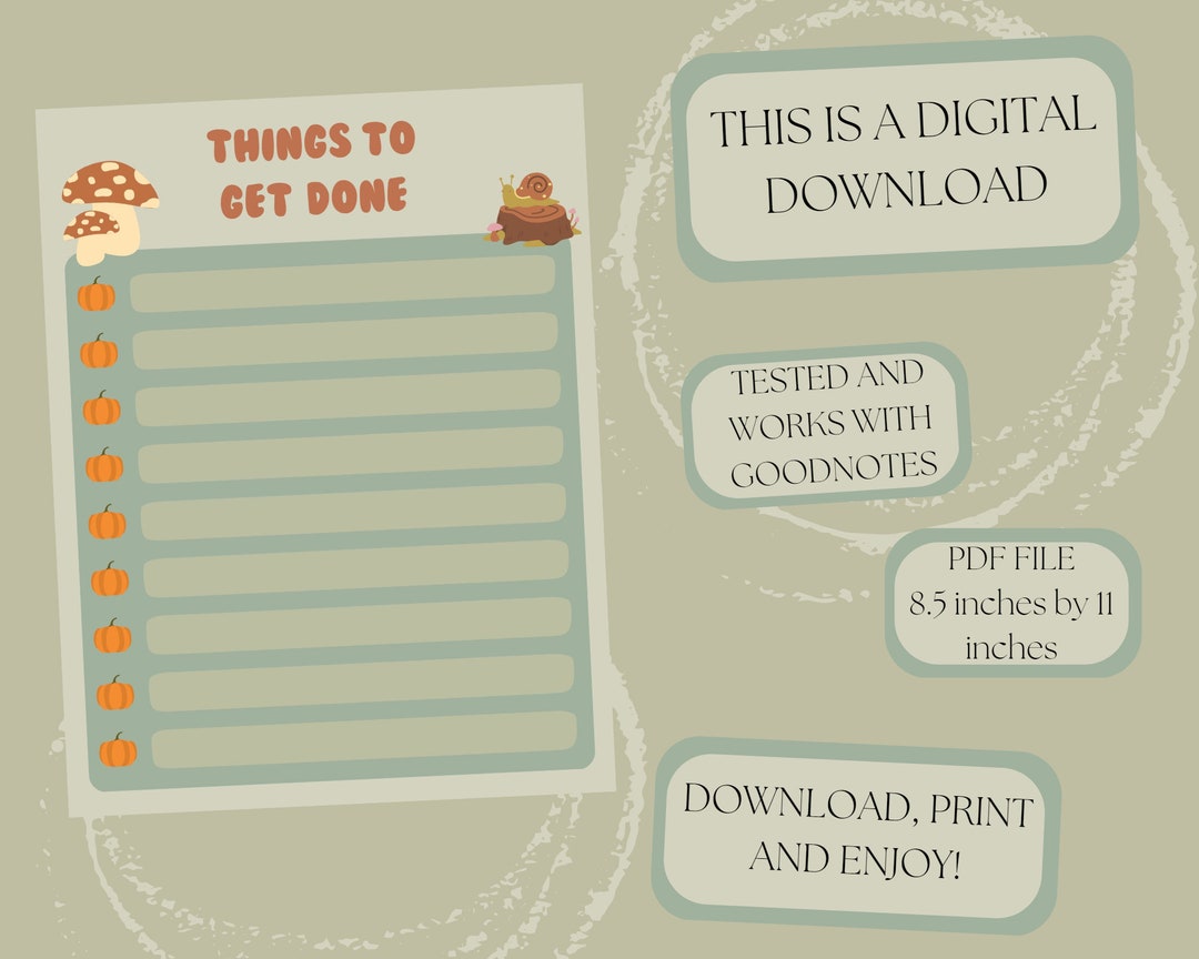 Cottagecore To-do List | Things to Do List | Digital Planner | Cozy ...