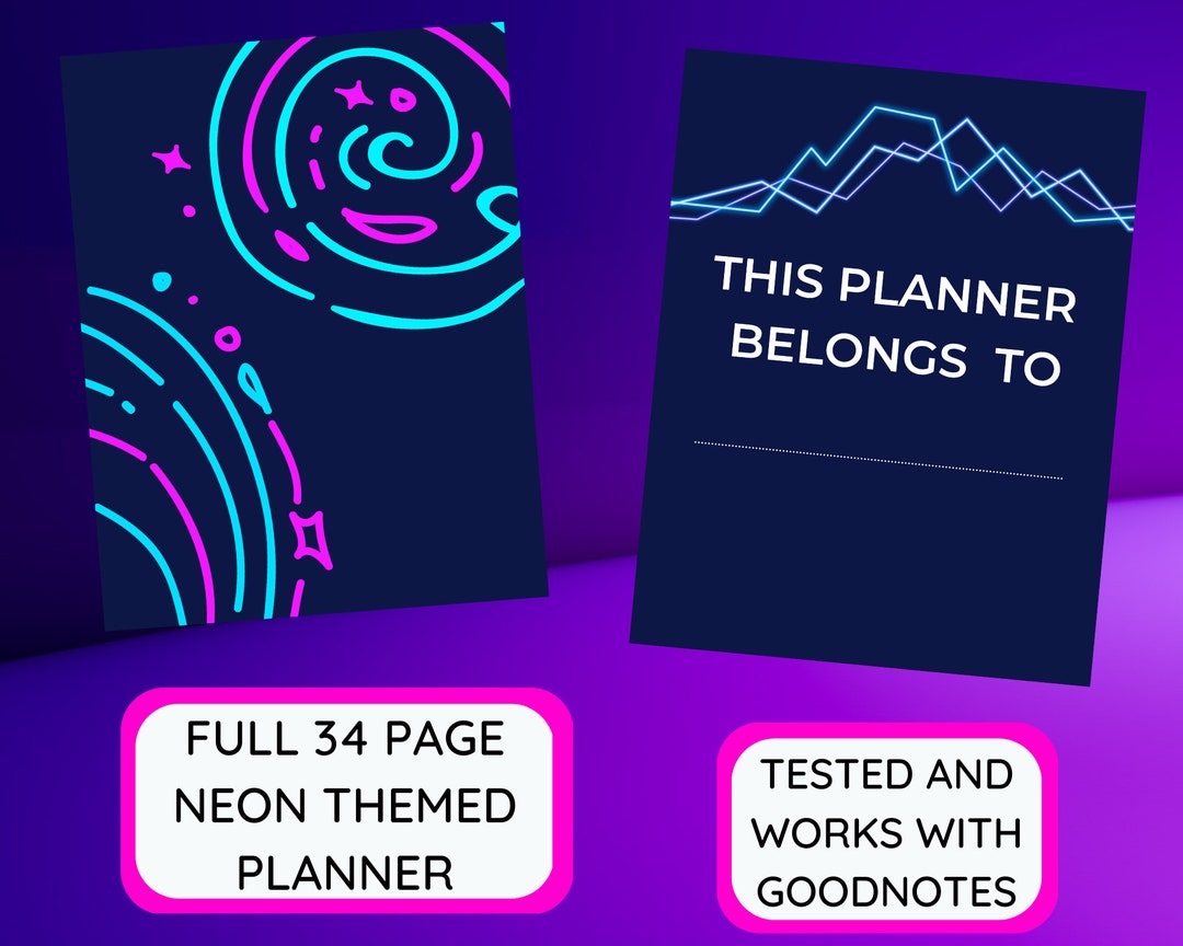 Neon Full Planner | Day, Week, Month, Year Planner | Shopping ...